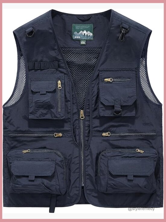Jackets & Coats | Mens Utility Fishing Safari Travel Cargo Vest With 15 ...